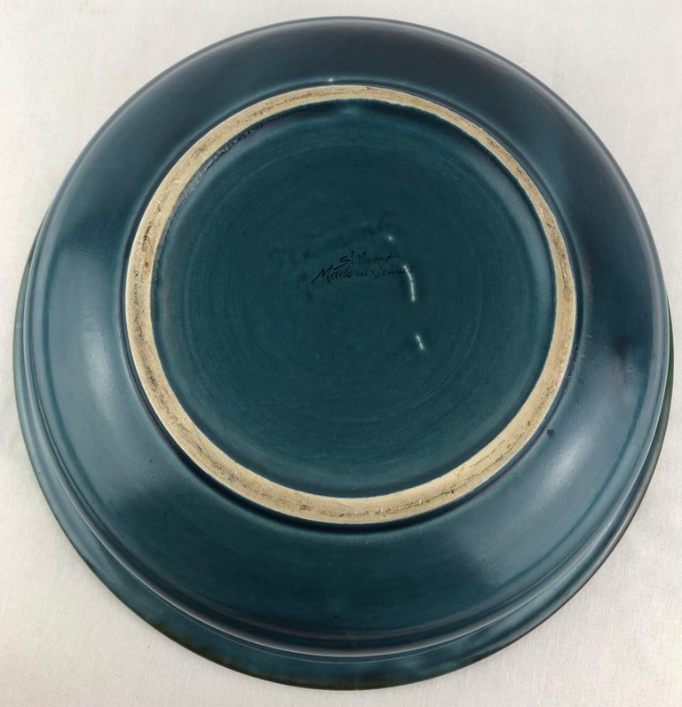St. Clement Midcentury Ceramic Bowl, Blue For Sale at 1stDibs