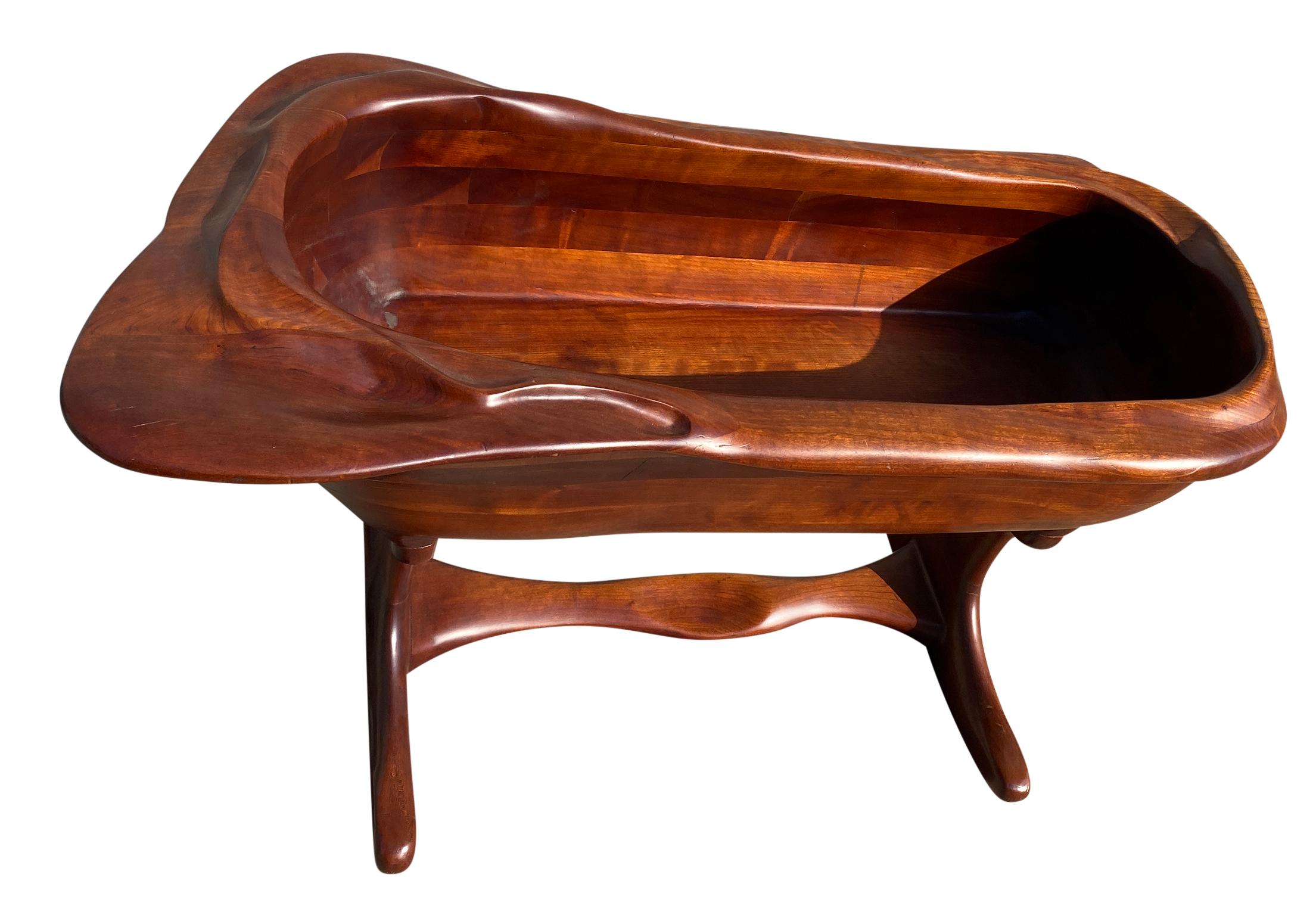 Unique Midcentury Solid Wood Studio Craft Baby Child Rocking Crib at ...