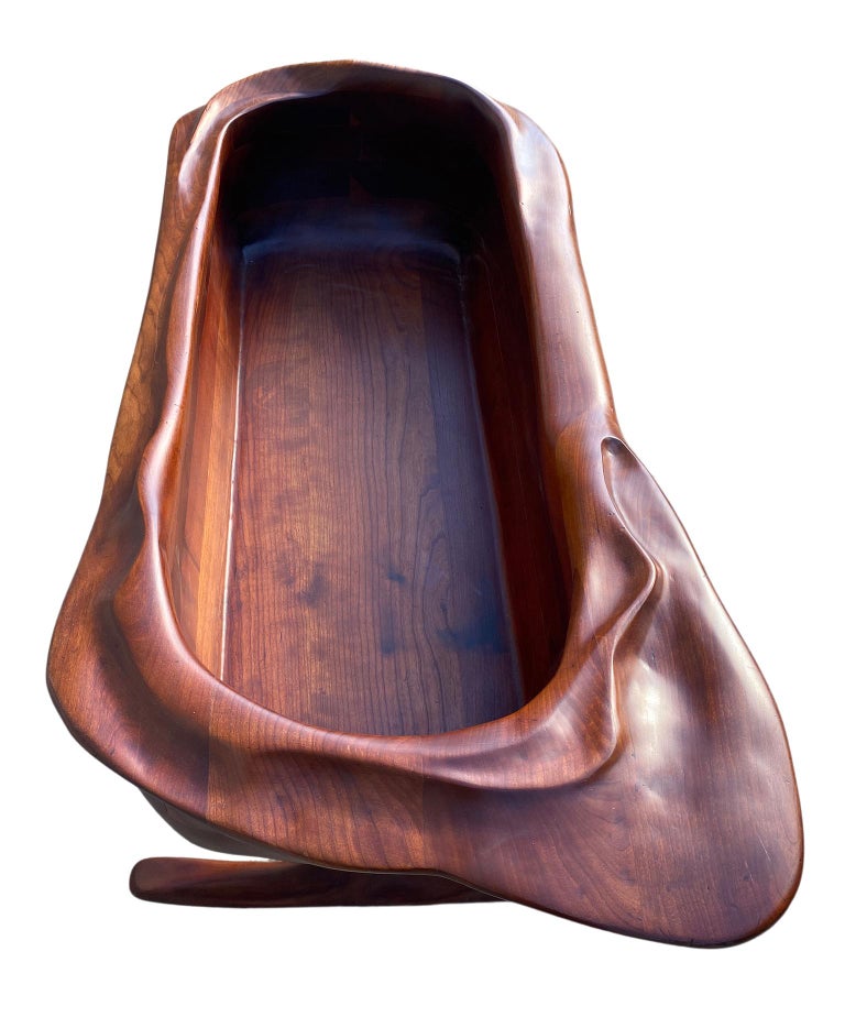 Unique Midcentury Solid Wood Studio Craft Baby Child Rocking Crib at ...