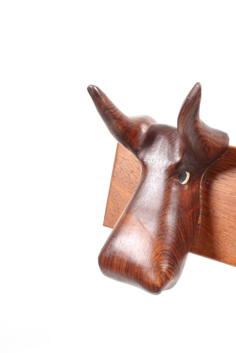 Unique Midcentury Wall-Mounted Coat Rack in Solid Rosewood, Made in ...