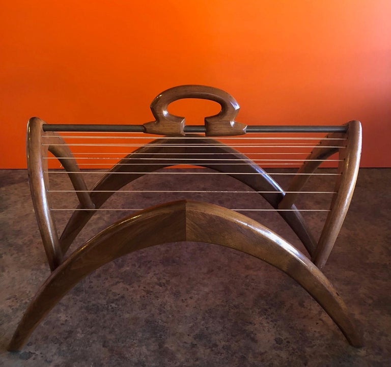Unique Midcentury Walnut Magazine Rack For Sale at 1stDibs | unique ...