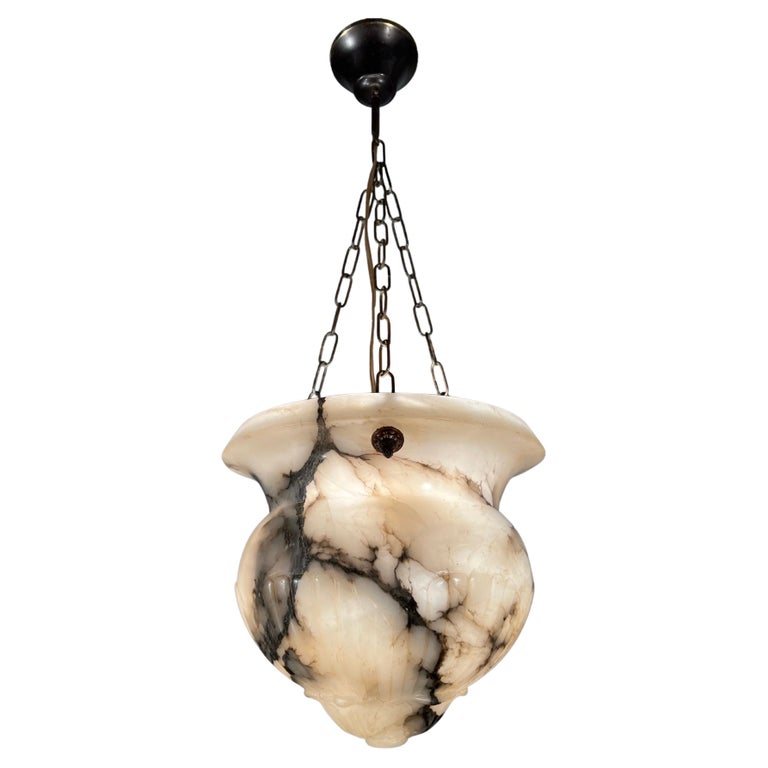 Unique Shape, Antique White Alabaster Pendant / Lantern, Mint Condition ...