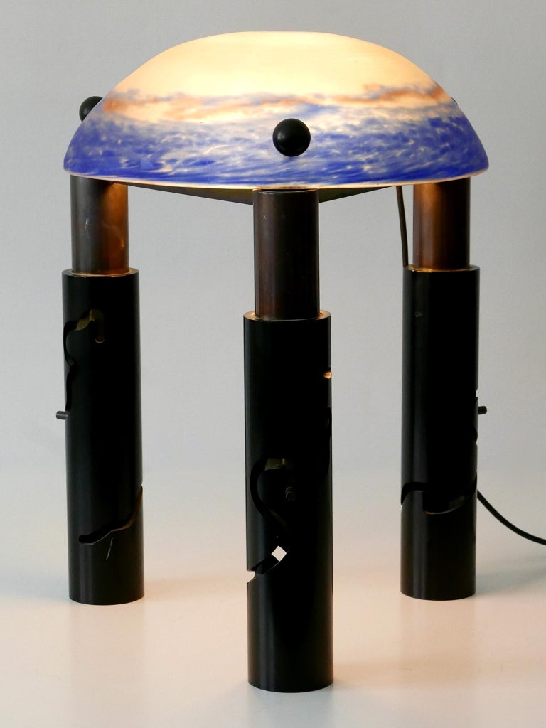 Unique, Monumental and Adjustable Solid Brass and Glass Table or Floor ...