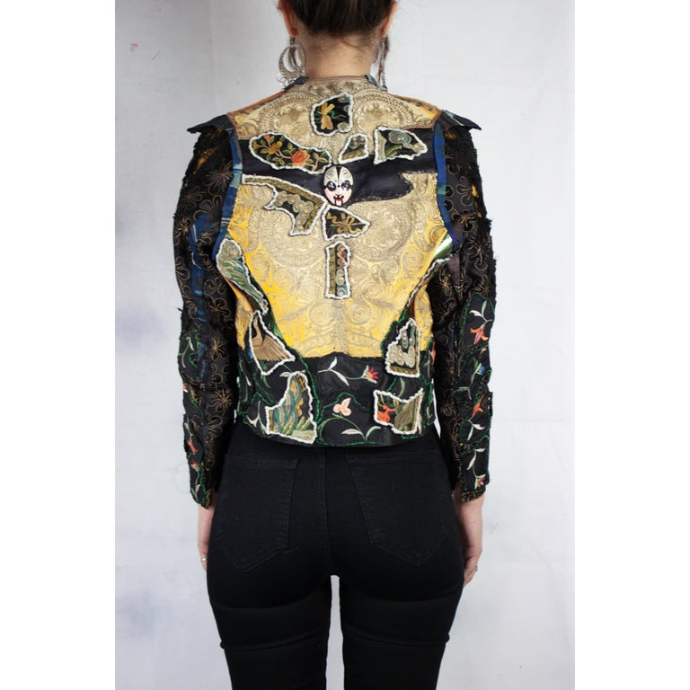 Unique Mr Moses embroidered jacket with 1800s lace, and Victorian jet ...