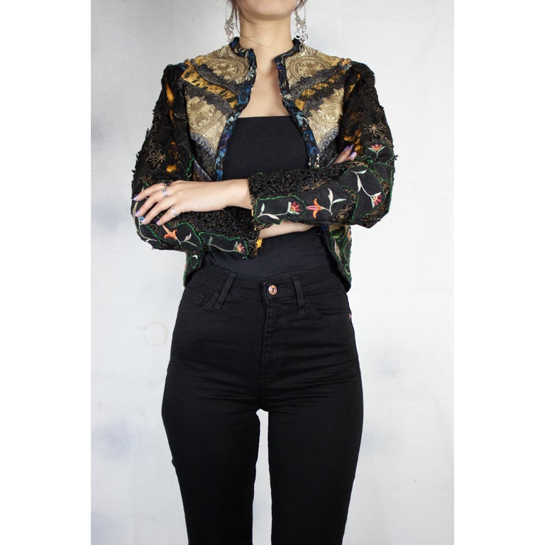 Unique Mr Moses embroidered jacket with 1800s lace, and Victorian jet ...