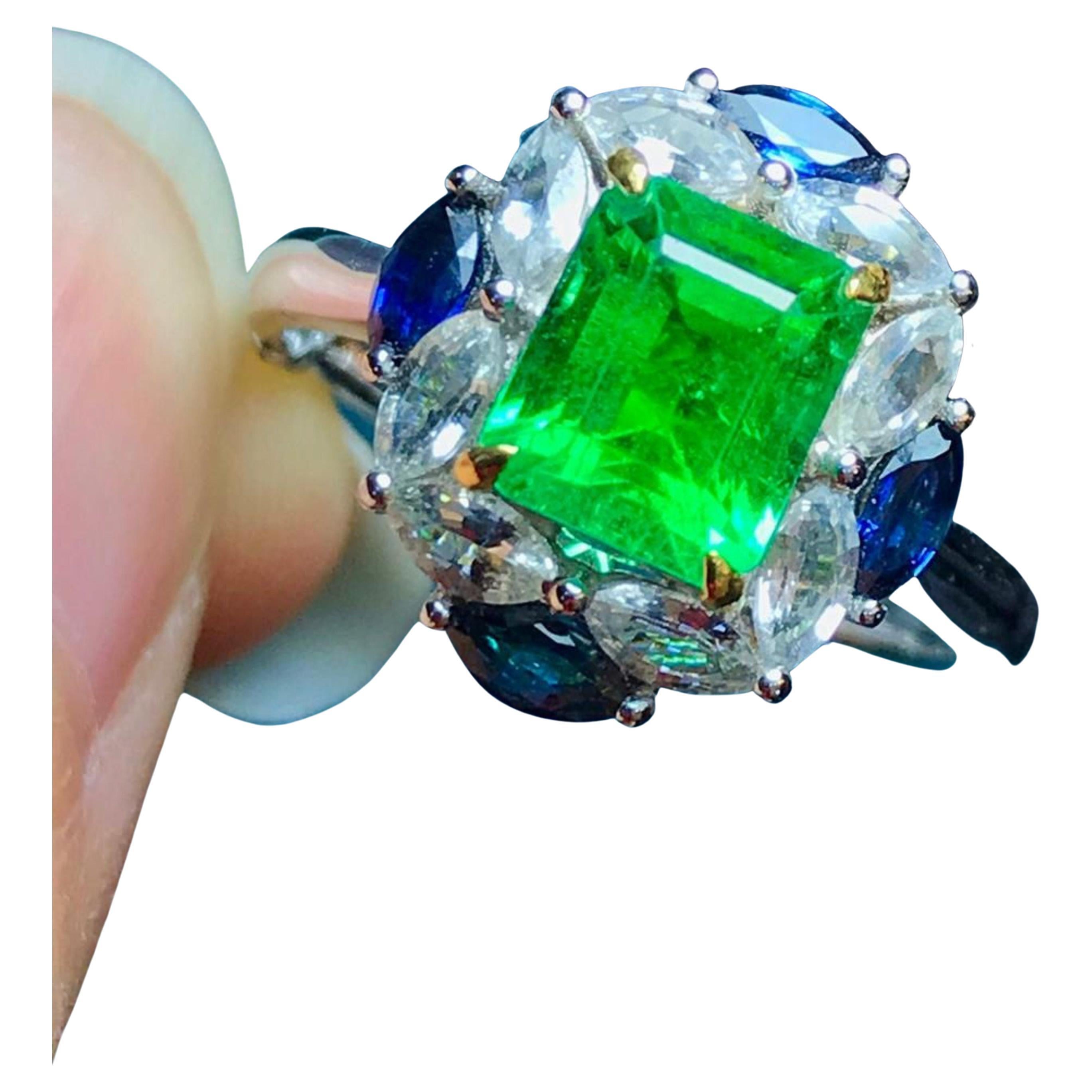 Marquis Diamond Art Deco Style Engagement Ring Cocktail Sapphire ...