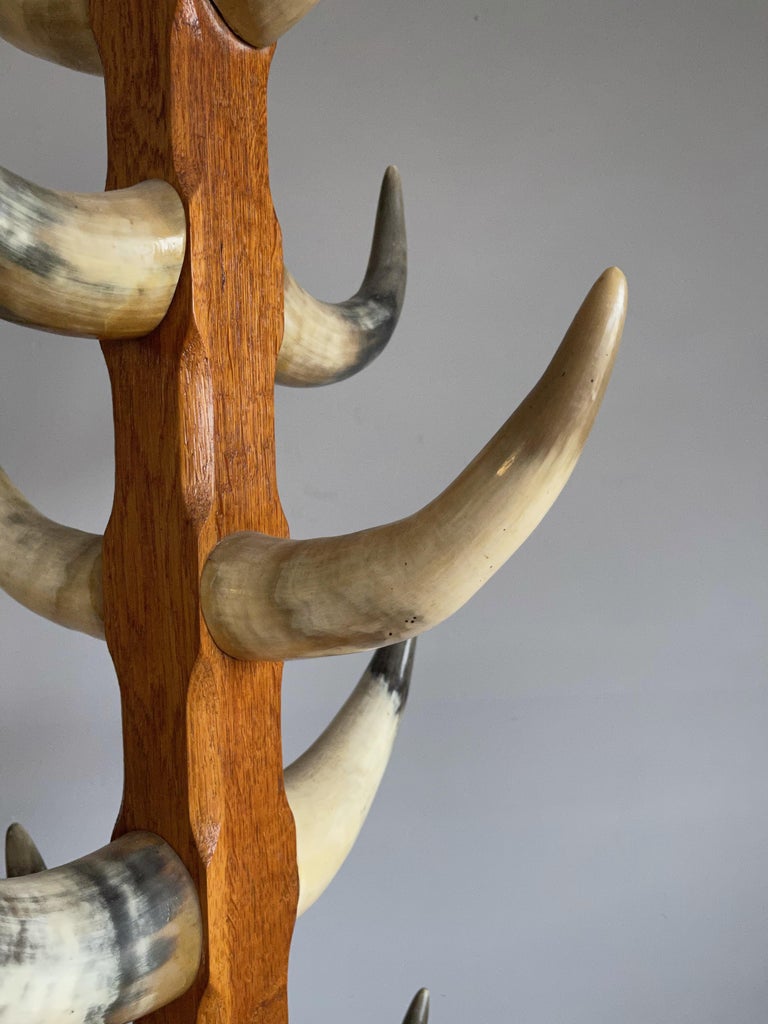 Unique Oak Entry Hall Standing Floor Coat Rack and Hat Stand for Cabin ...