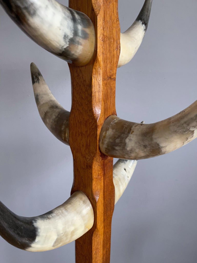 Unique Oak Entry Hall Standing Floor Coat Rack and Hat Stand for Cabin ...