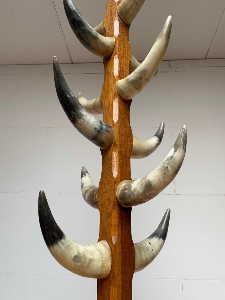 Unique Oak Entry Hall Standing Floor Coat Rack and Hat Stand for Cabin ...