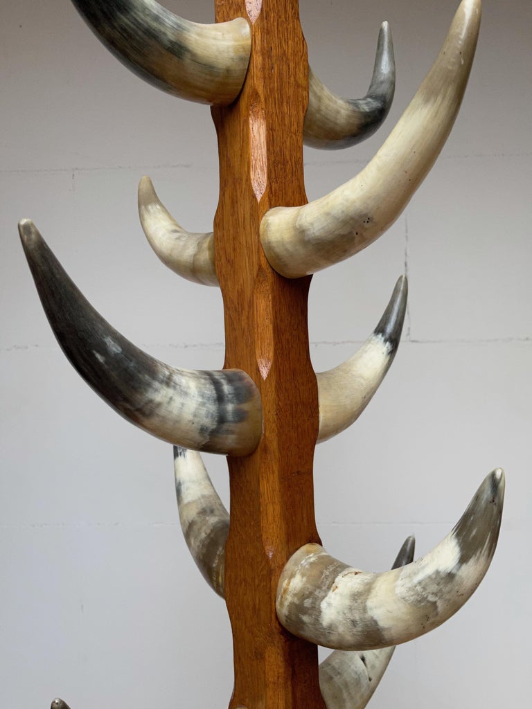 Unique Oak Entry Hall Standing Floor Coat Rack and Hat Stand for Cabin ...