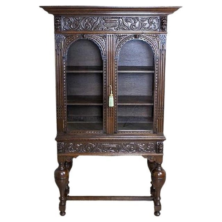 Unique Oak Showcase Richly Decorated with Carved Patterns, circa 1870 ...