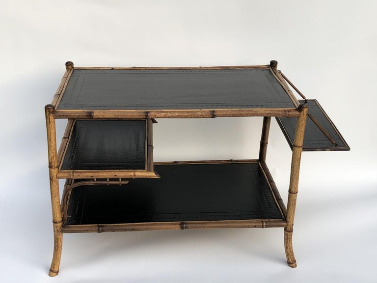 Unique Old Three Tier Bamboo Table For Sale at 1stDibs