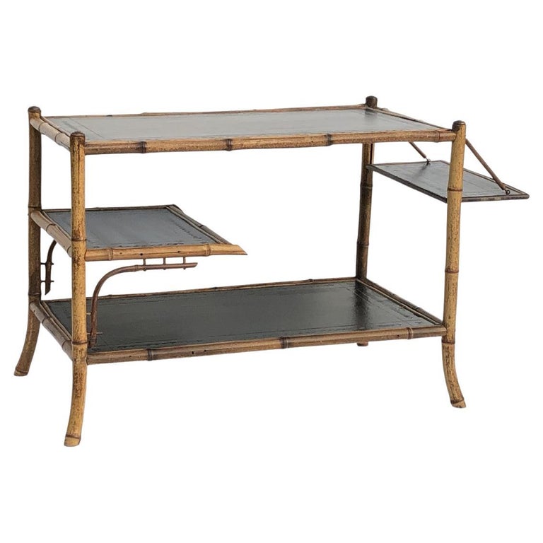 Unique Old Three Tier Bamboo Table For Sale at 1stDibs