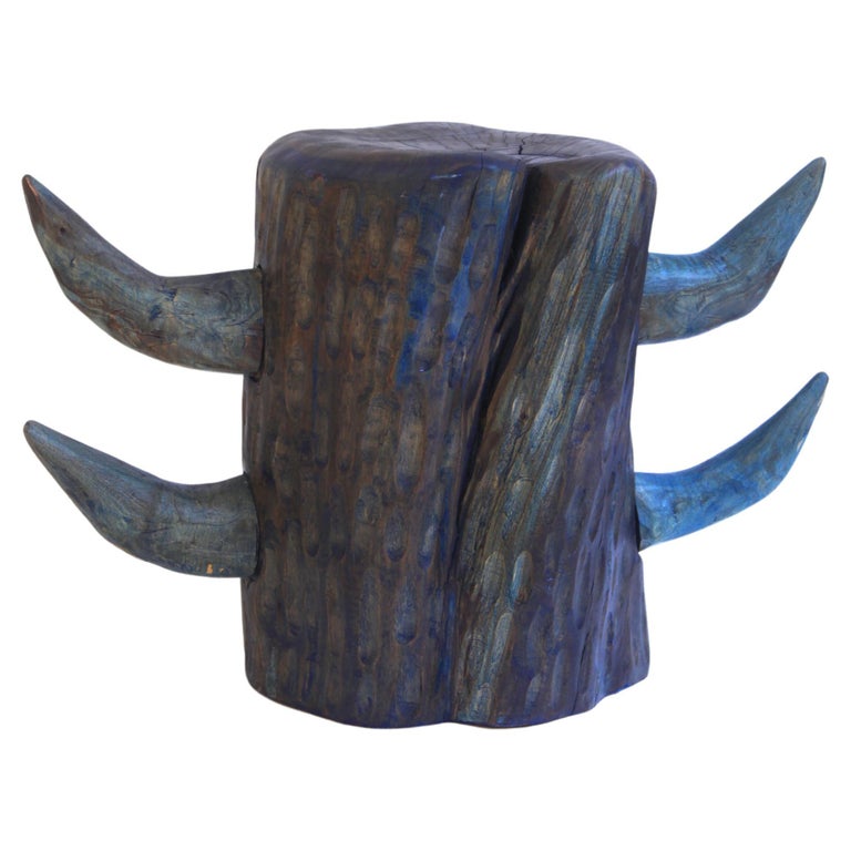 Unique Olive Wood Stool by BehaghelFoiny For Sale at 1stDibs