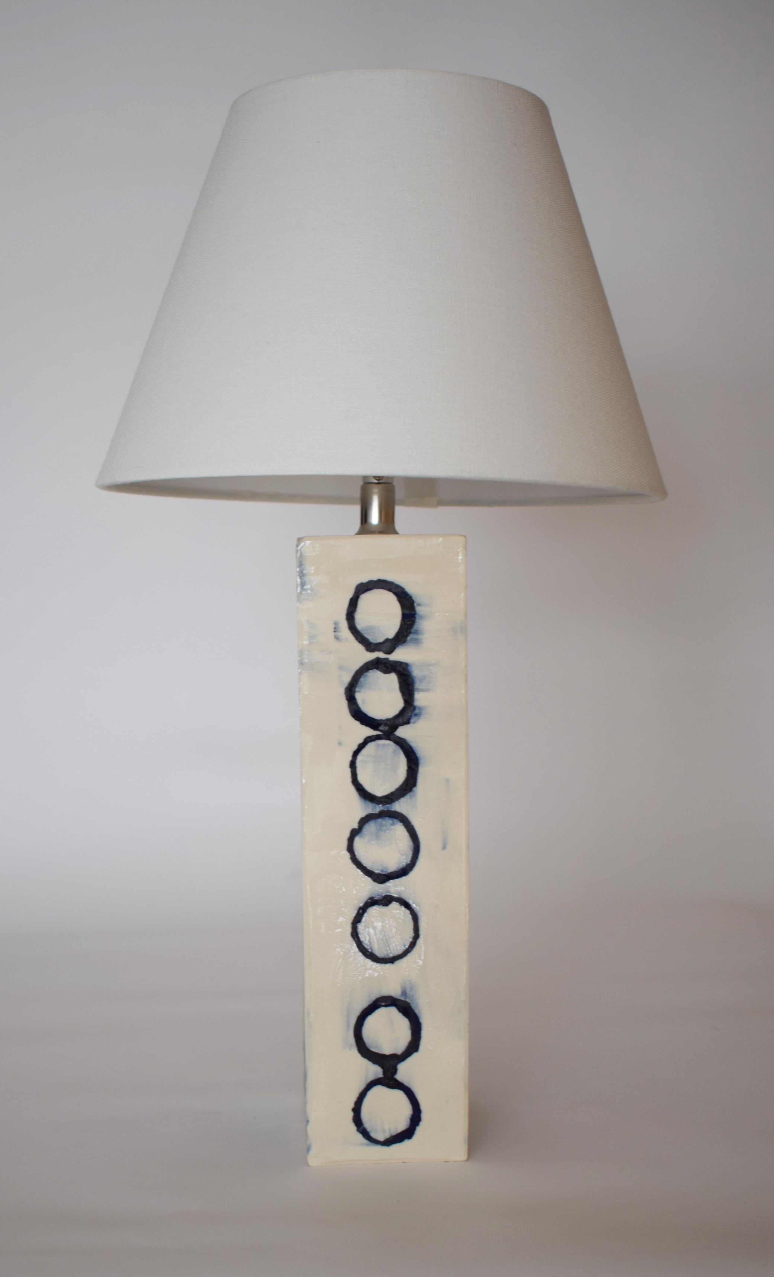 Unique One-of-a-Kind Hand-Painted Ceramic "Cobalt Totem" Lamp by James ...
