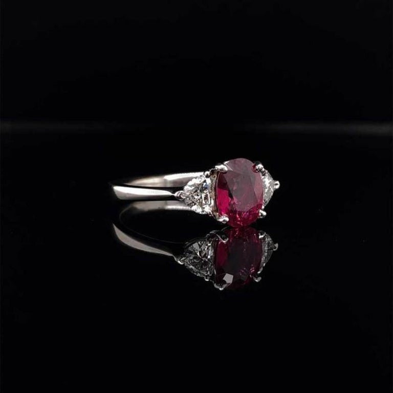 Customizable Unique Oval Cut Ruby Diamonds Engagement Ring, Bridal ...