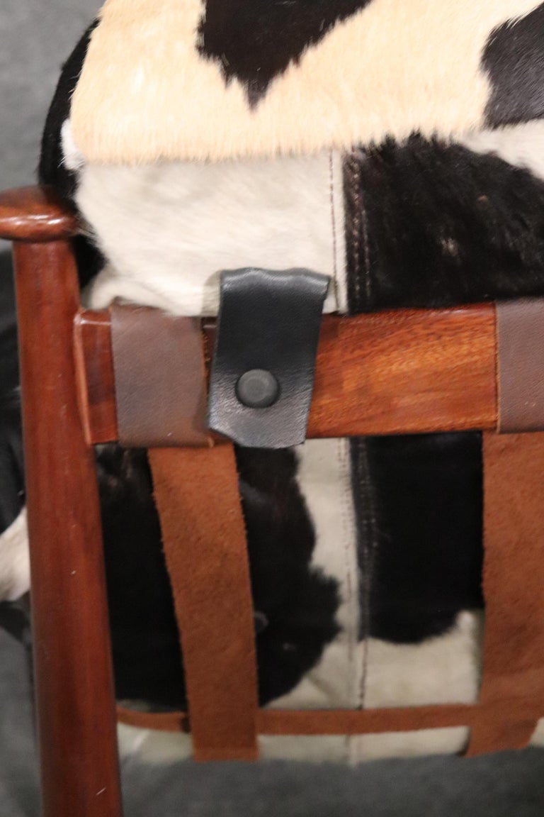 Unique Pair Mid Century Modern Cowhide Upholstered Club Chairs circa ...