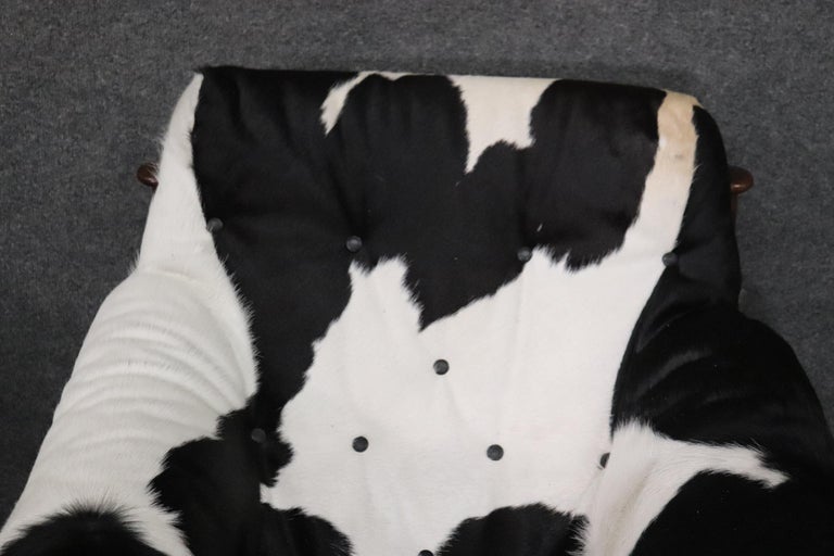 Unique Pair Mid Century Modern Cowhide Upholstered Club Chairs circa ...