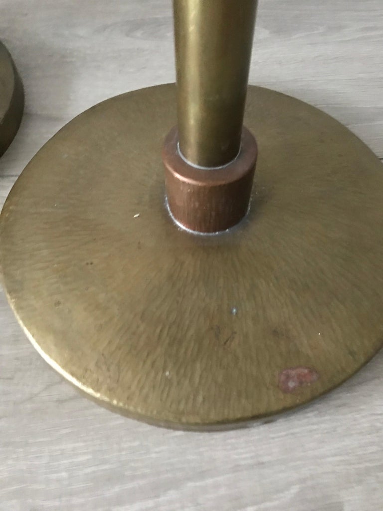 Unique Pair of Arts and Crafts Brass and Copper Church Pedestals ...