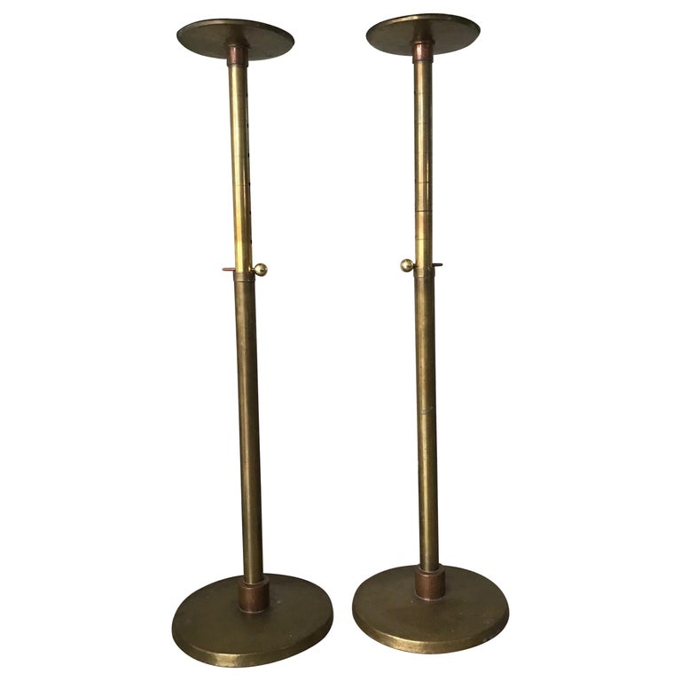 Unique Pair of Arts and Crafts Brass and Copper Church Pedestals ...