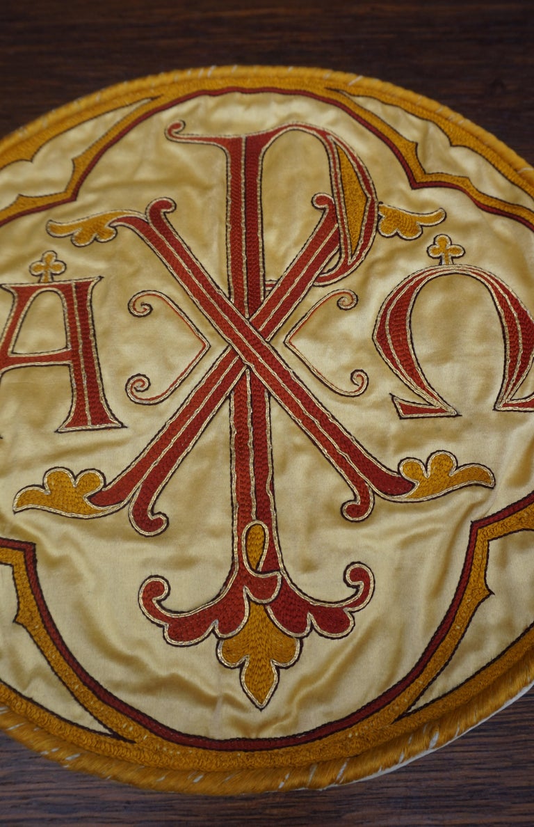 Unique Pair of Hand Embroidered Silk and Copper Thread Gothic Art ...