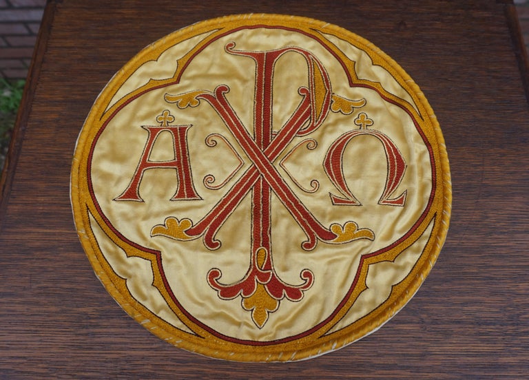 Unique Pair of Hand Embroidered Silk and Copper Thread Gothic Art ...