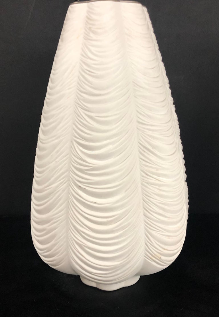 Unique Pair of Large Venitian Swag Ceramic Vessels with Lamp ...