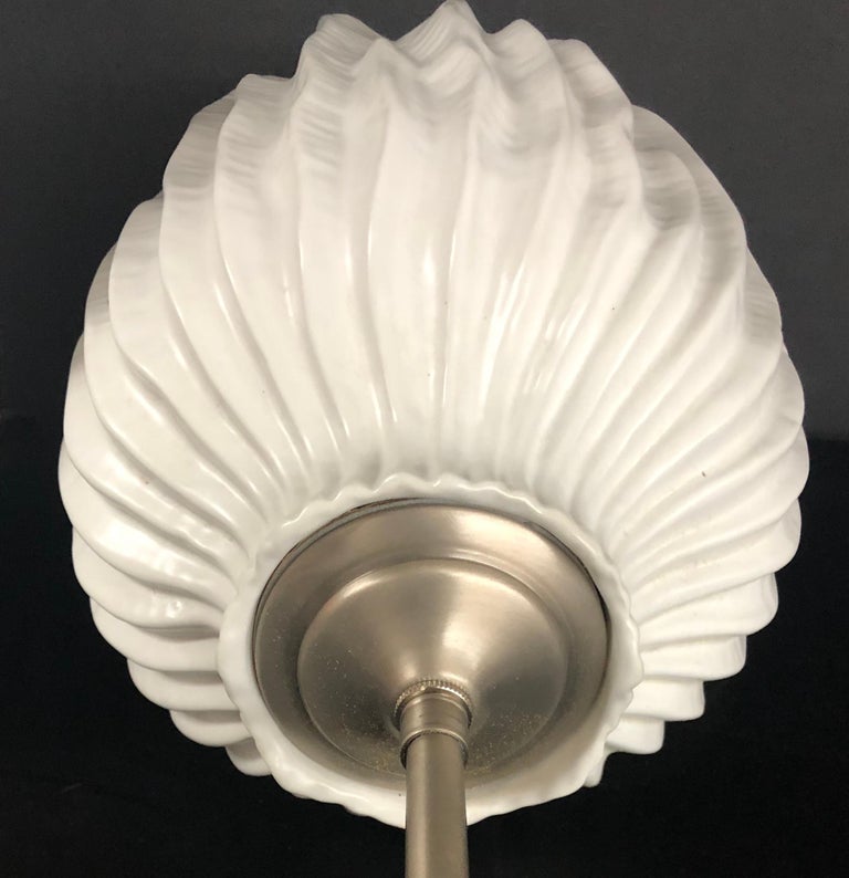 Unique Pair of Organic White 'Pleated' Vases with Lamp Application at ...