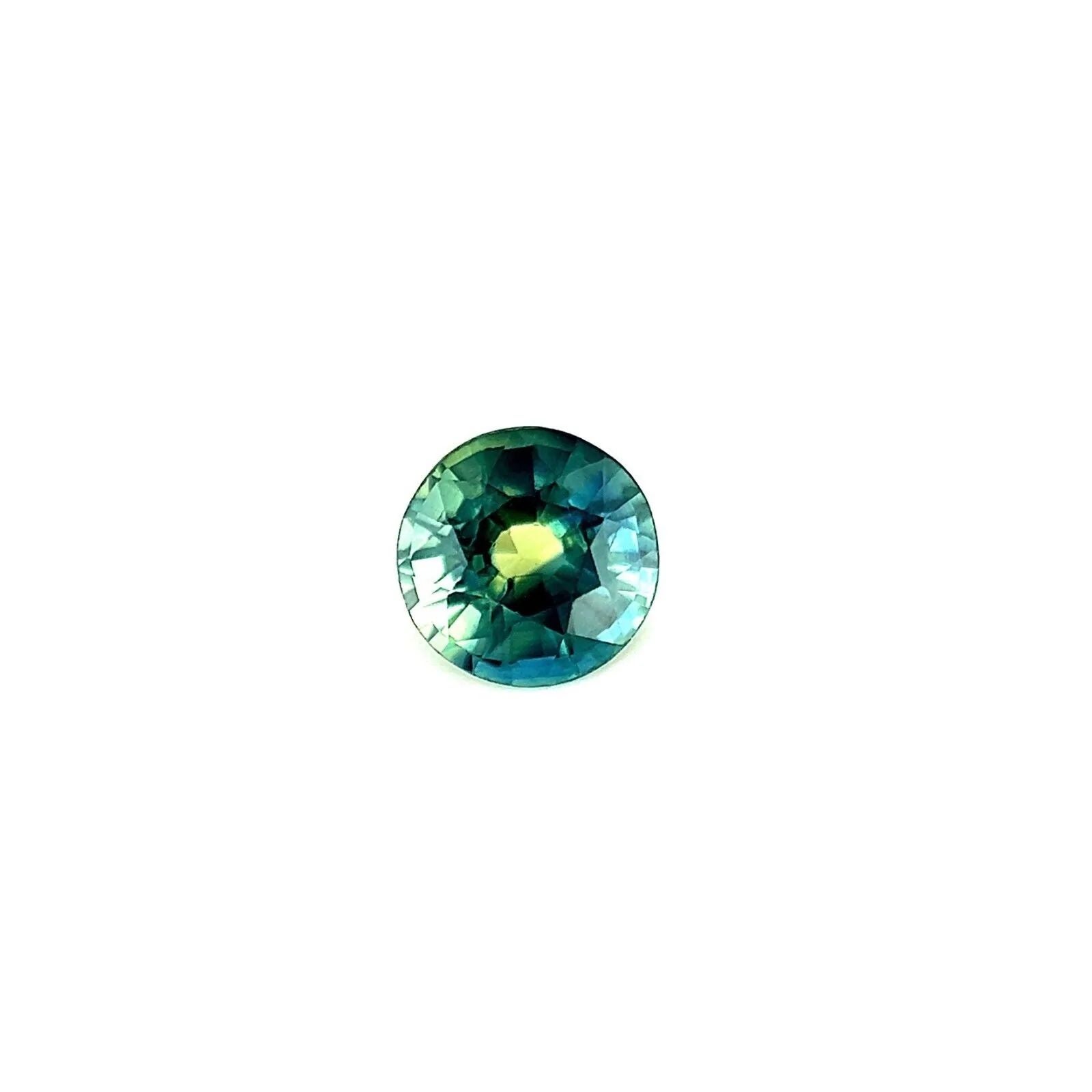 Unique Parti Bi Colour Sapphire 0.70ct Blue Green Yellow Round Loose ...