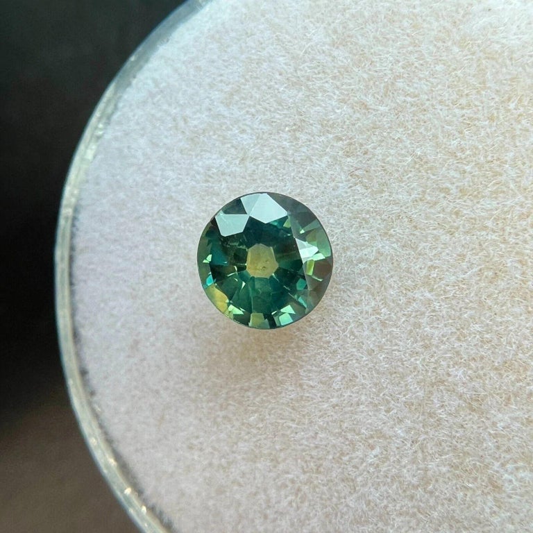 Unique Parti Colour Sapphire 0.80ct Australian Blue Green Round Cut Gem ...