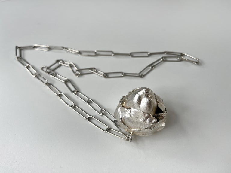 Unique Piece 1000 Sterling Silver Plated Acorn Chain Necklace For Sale ...