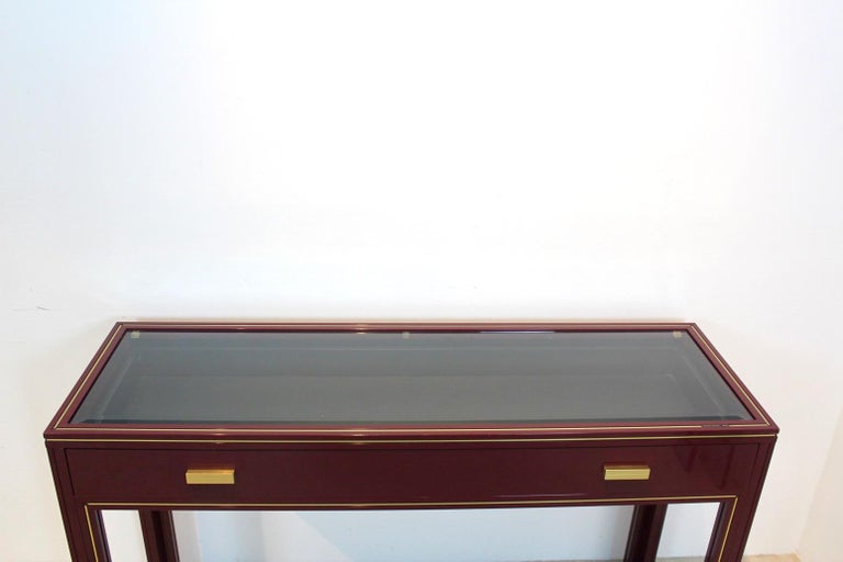 Unique Pierre Vandel Paris Burgundy Console Table, France 1970s For ...