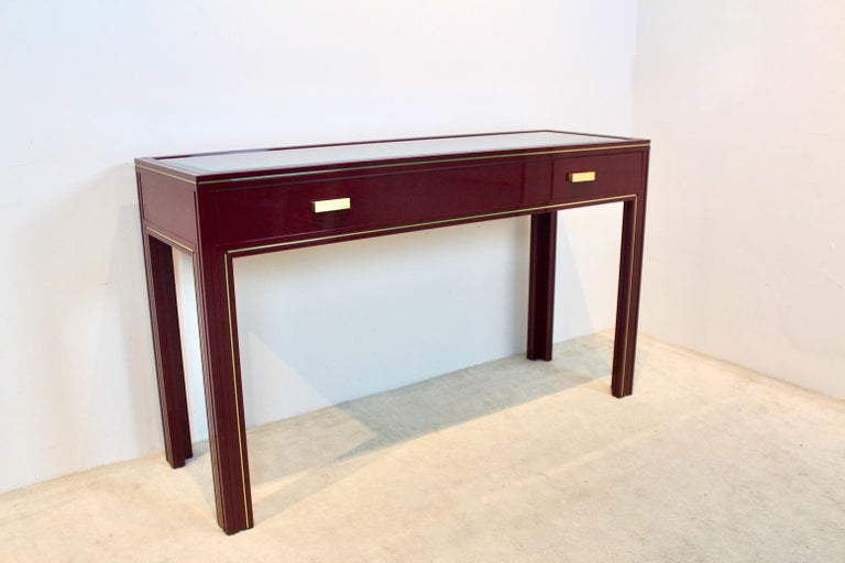 Unique Pierre Vandel Paris Burgundy Console Table, France 1970s For ...