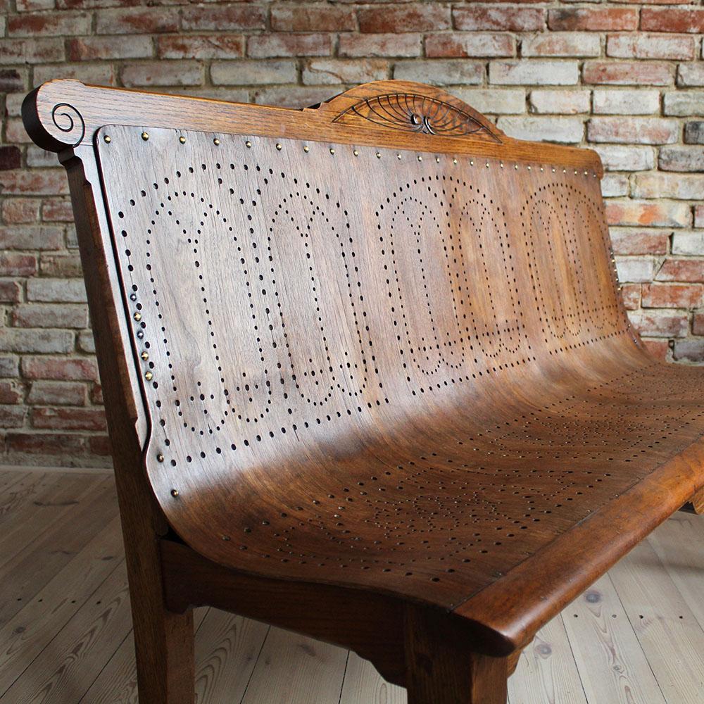 Unique Plywood Bench Settee from Early 20th Century at 1stDibs