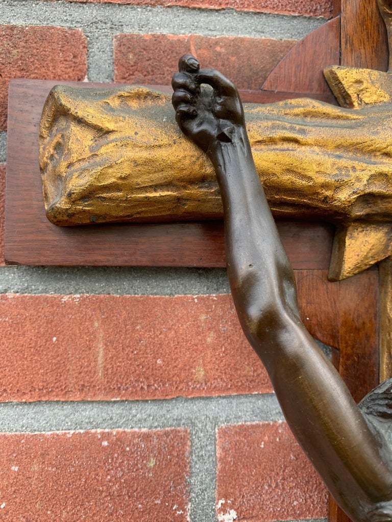 Unique and Powerful Italian Antique Crucifix w. a Stunning Bronze ...