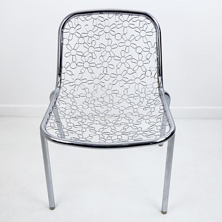 Unique Prototype Chair by Marcel Wanders with Chrome Flower Décor For ...