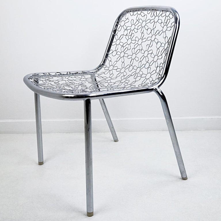 Unique Prototype Chair by Marcel Wanders with Chrome Flower Décor For ...