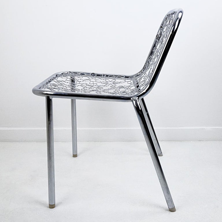 Unique Prototype Chair by Marcel Wanders with Chrome Flower Décor For ...