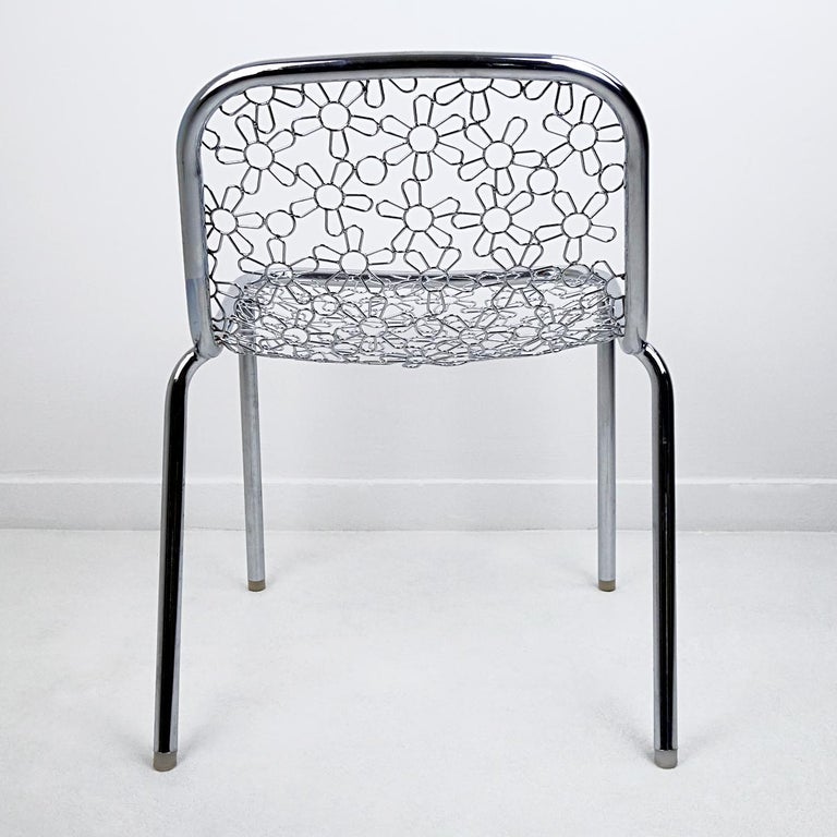 Unique Prototype Chair by Marcel Wanders with Chrome Flower Décor For ...