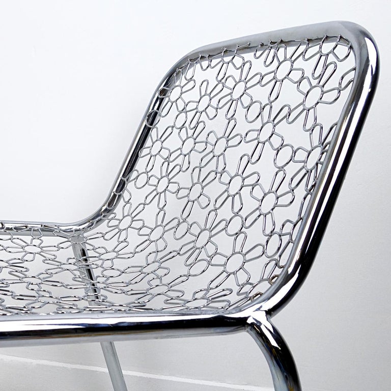 Unique Prototype Chair by Marcel Wanders with Chrome Flower Décor For ...