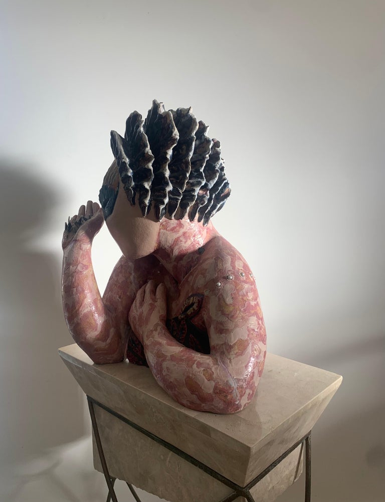Giant Unique Punk Femme Bust Sculpture, 20th Century For Sale at 1stDibs