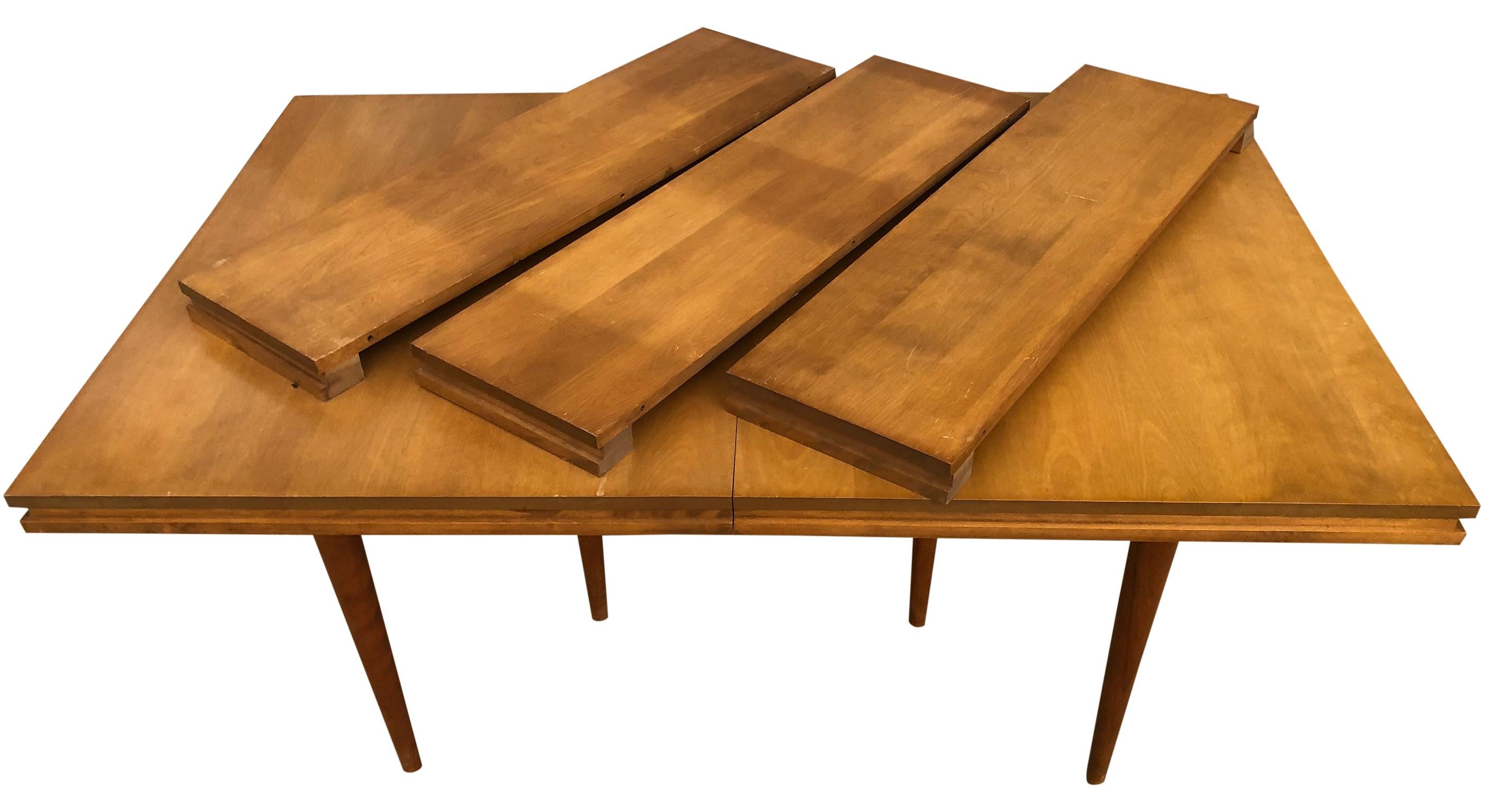 Midcentury Russel Wright Maple Dining Table with 3 leaves at 1stDibs