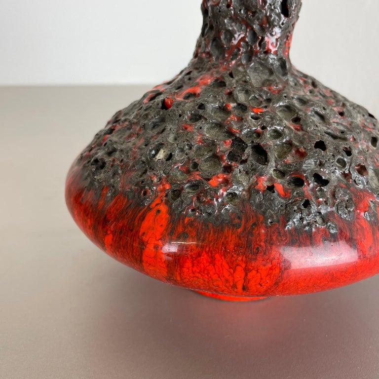Unique Red Black Ceramic Pottery "UFO" Vase Object by Otto Keramik ...