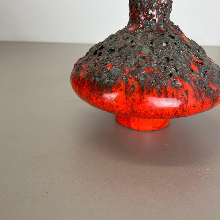 Unique Red Black Ceramic Pottery "UFO" Vase Object by Otto Keramik ...