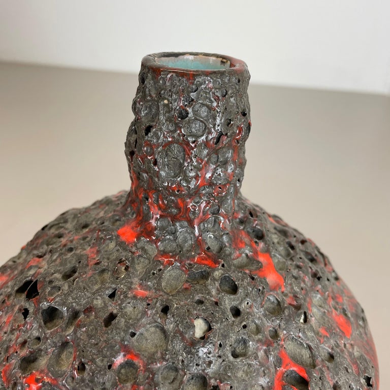 Unique Red Black Ceramic Pottery "UFO" Vase Object by Otto Keramik ...