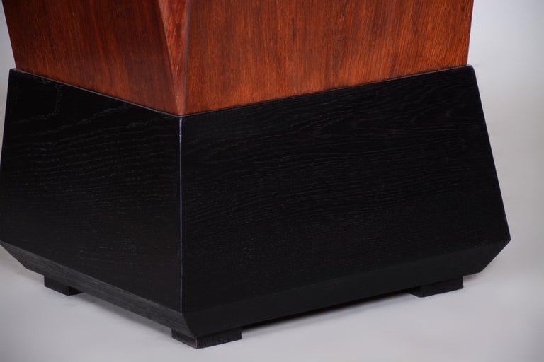 Unique Restored Oak Cubist Pedestal from Czechoslovakia by Josef Gocar ...