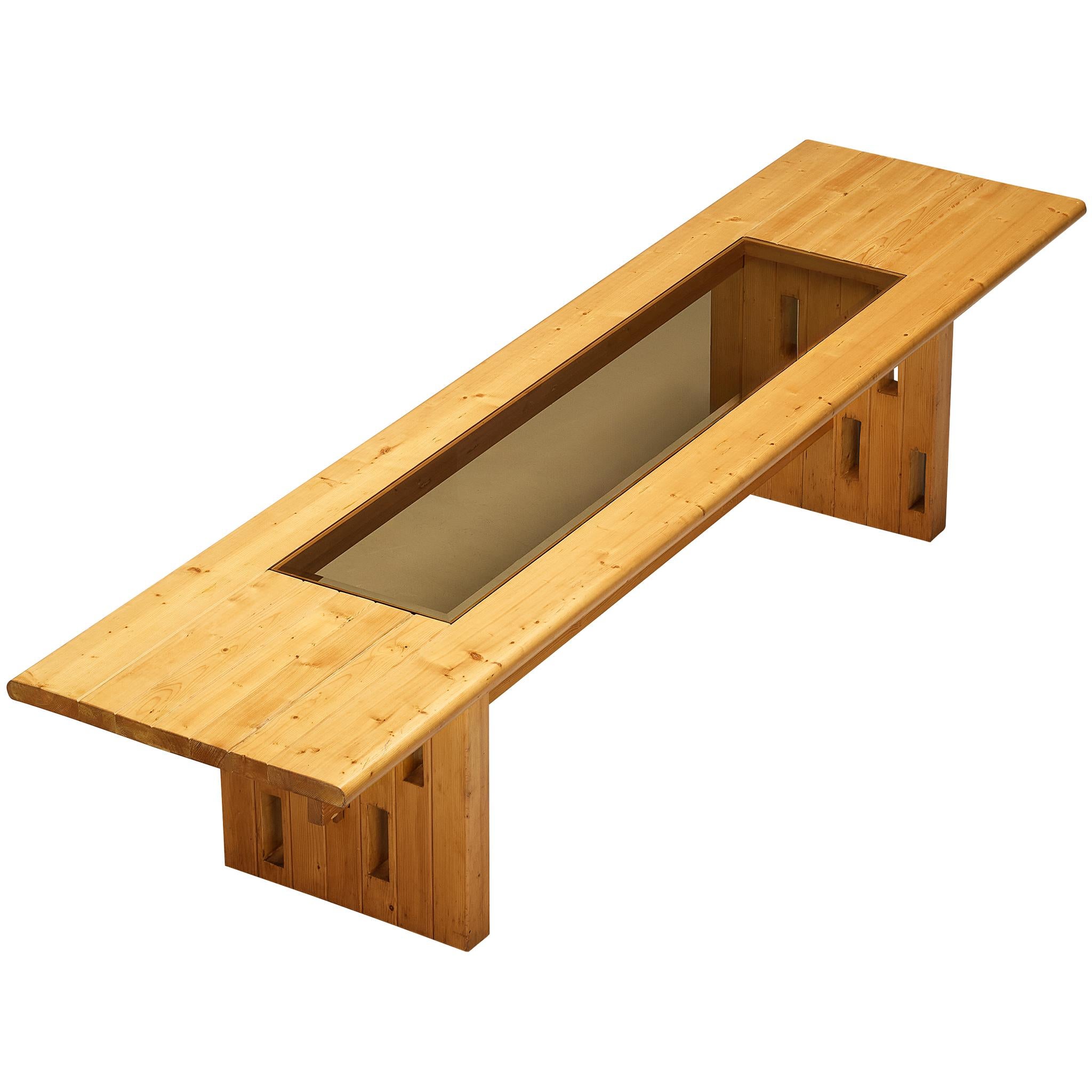 Unique Robust Italian Dining Table in Pine with Geometric Base For Sale ...