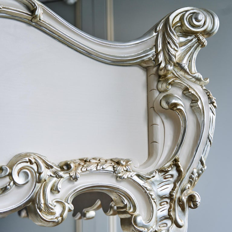 Unique Rococo Style Finely Carved 4 Poster/Bunk Bed With Silver Gilt ...