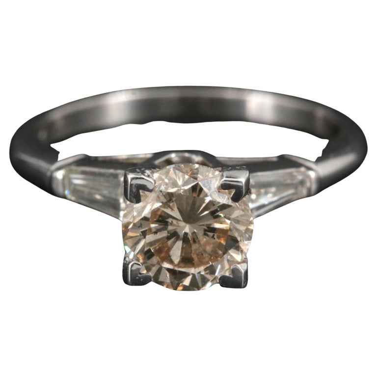 Customizable Unique Round Cut Diamonds Champagne Engagement Ring For ...