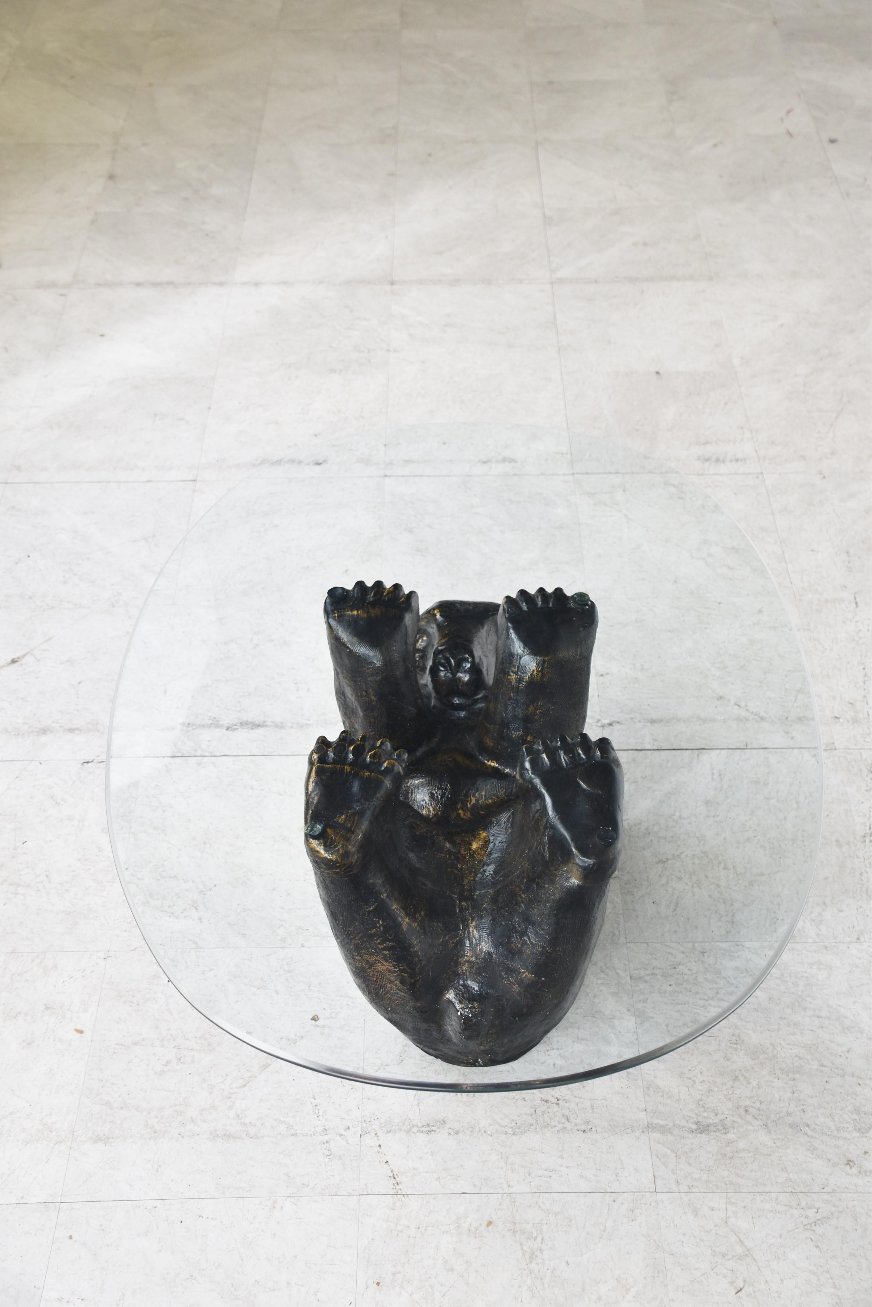 Unique Sculptural Black Bear Coffee Table, 1970s at 1stDibs